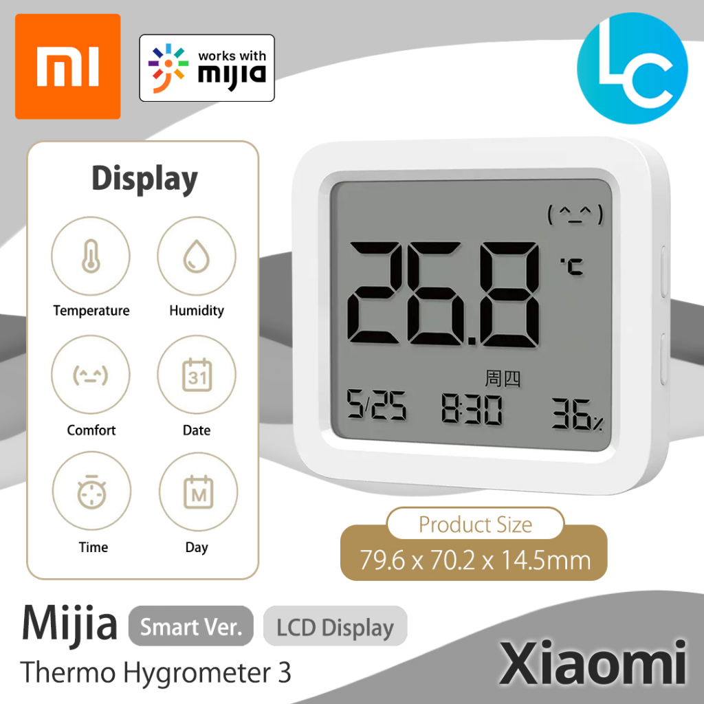 Xiaomi Mijia Smart Bluetooth Thermo-hygrometer 3 Temperature Humidity ...