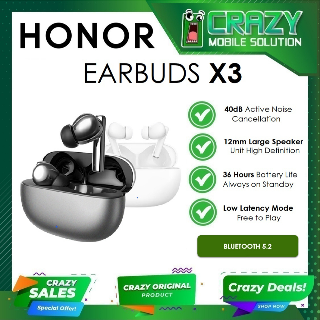 HONOR Choice Earbuds X3 l 40dB Active Noise Cancellation l 36 Hours ...