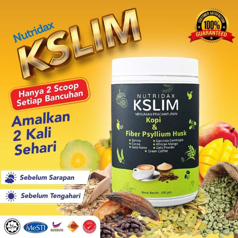 NUTRIDAX KSLIM MINUMAN PRA CAMPURAN KOPI & FIBER PSYLLIUM HUSK | Shopee Malaysia