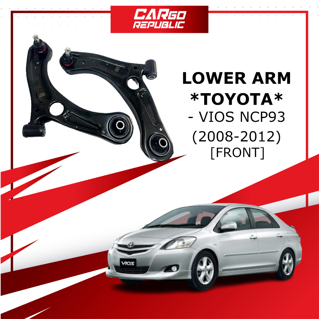 Lower Arm Toyota Vios NCP93 (2008-2012) With Bush Front (Depan) 100% Original (Left & Right ...