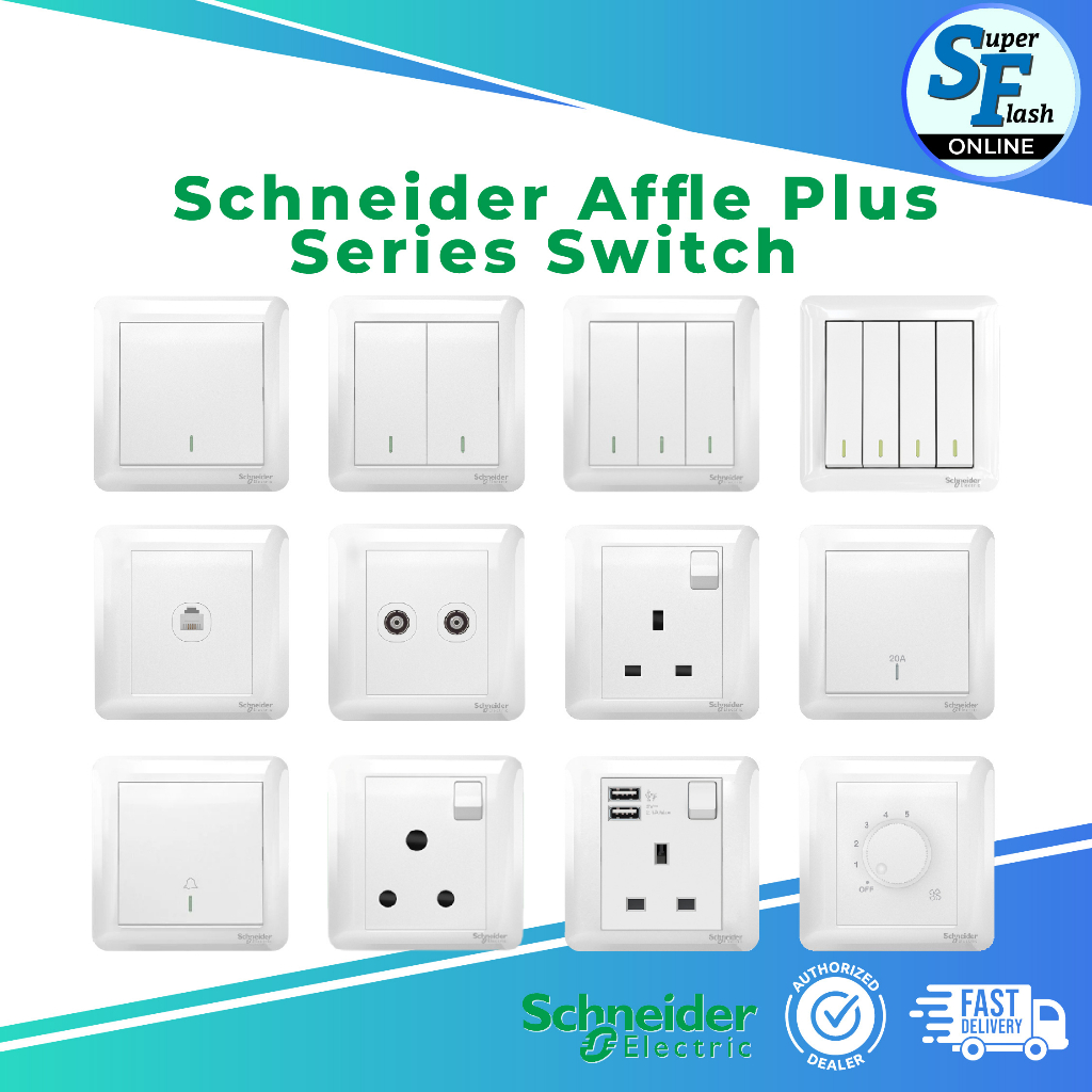 Schneider Electric Affle Plus Series Switch With Fluorescent Locator ... Schneider Electric Affle Plus Series Switch With Fluorescent Locator ...