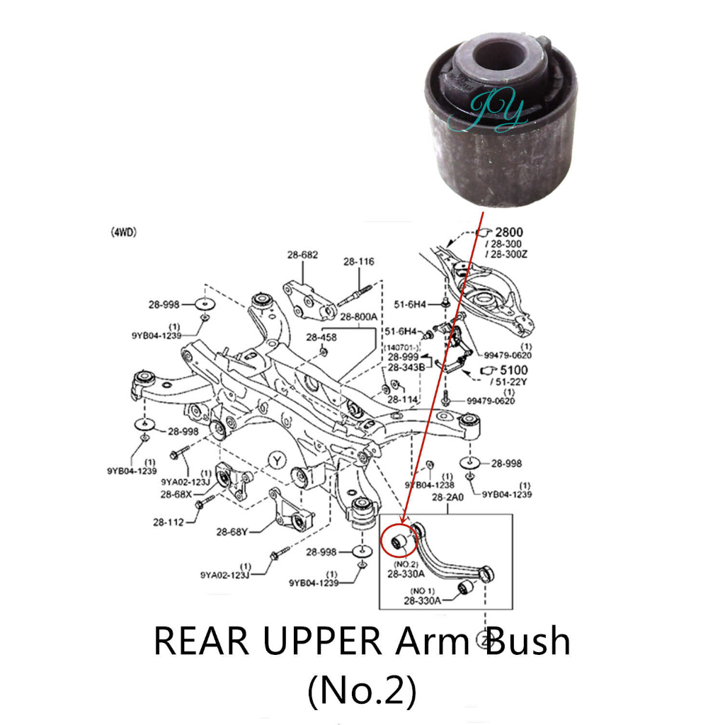 (1pcs) Mazda CX-5 KE 12'- REAR Trailing Arm Upper Lower Knuckle ...