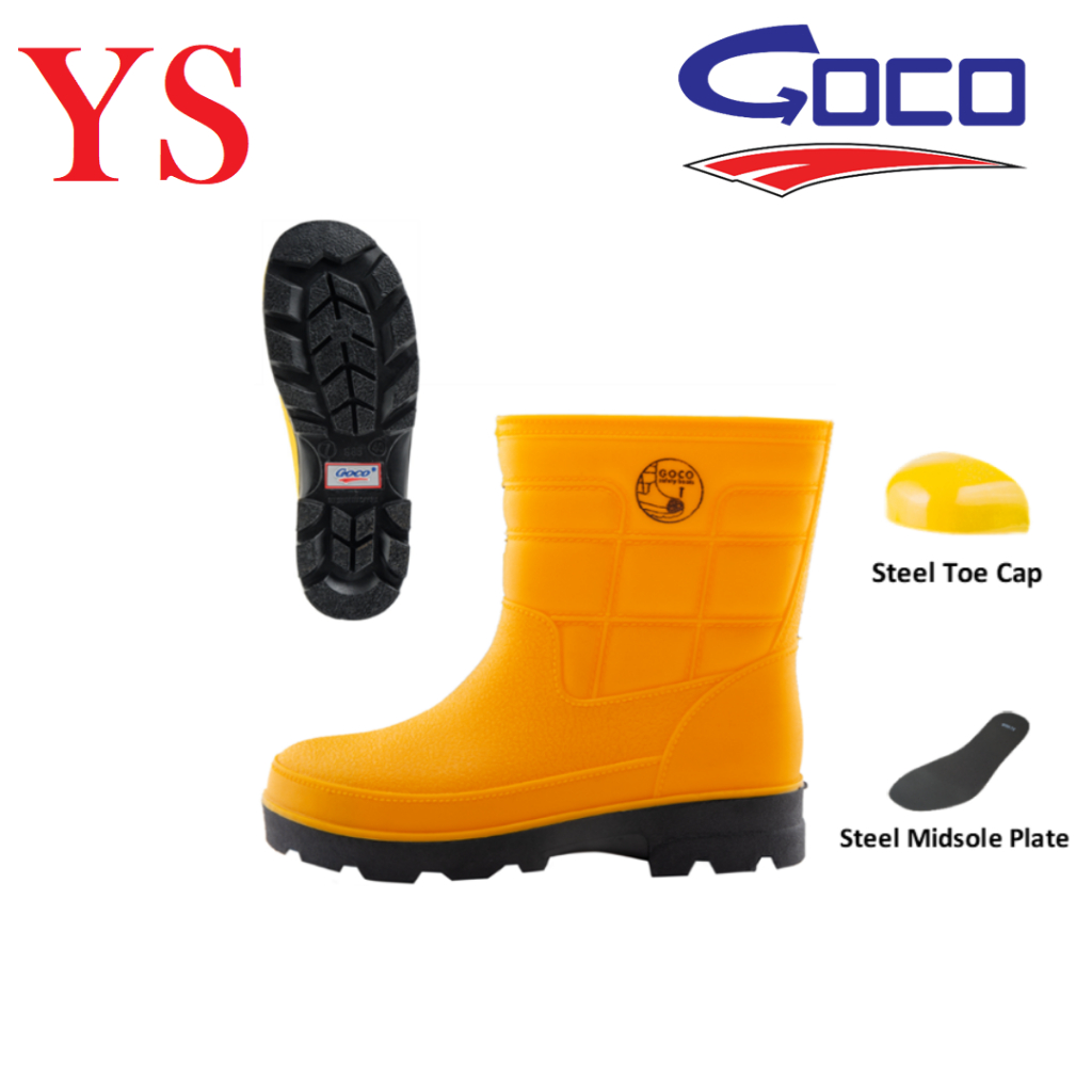 Goco M985 Yellow Safety Rain Boots | Kasut But Hujan Keselamatan Kuning ...