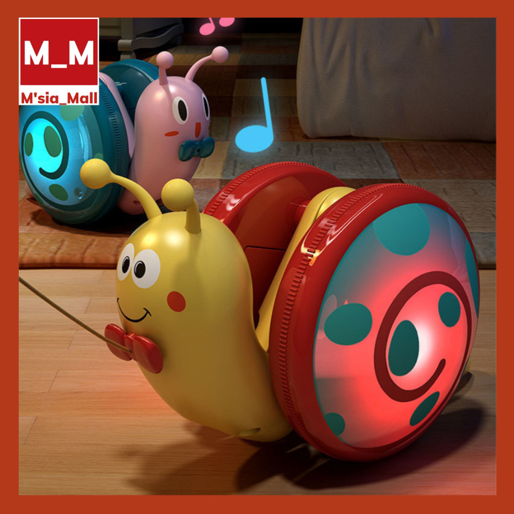 Baby Rope Pull Snail Toy Electric Trailer Toddler Walking Cartoon Toy ...