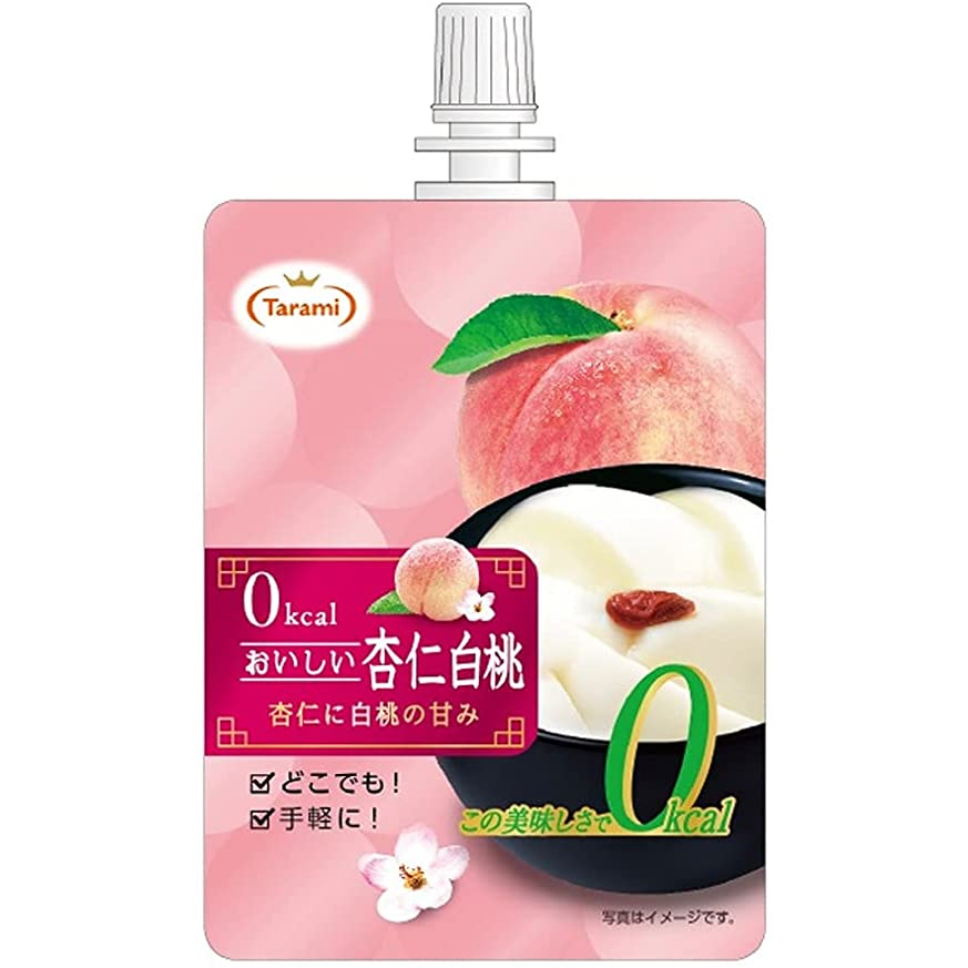 TARAMI Oishii Annin Almond Jelly and White Peach Flavor 0kcal Jelly Drink 150g x 6 pcs Direct ...