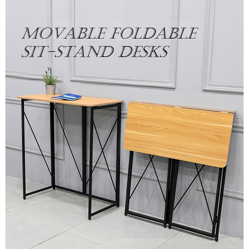 Portable & Foldable Sit-Stand Desk / Meja Lipat / Office Table | Shopee ...