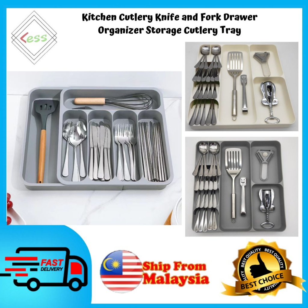 LESS - Kitchen Cutlery Storage Box Knife and Fork Drawer Organizer ...
