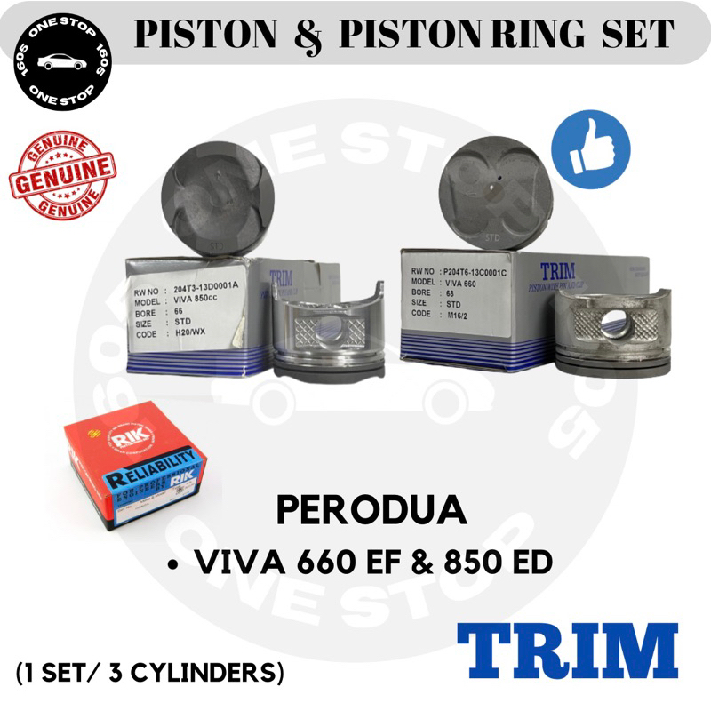 PERODUA VIVA 660 EF 68MM/ VIVA 850 ED 66.6MM TRIM PISTON DENGAN RIK ...