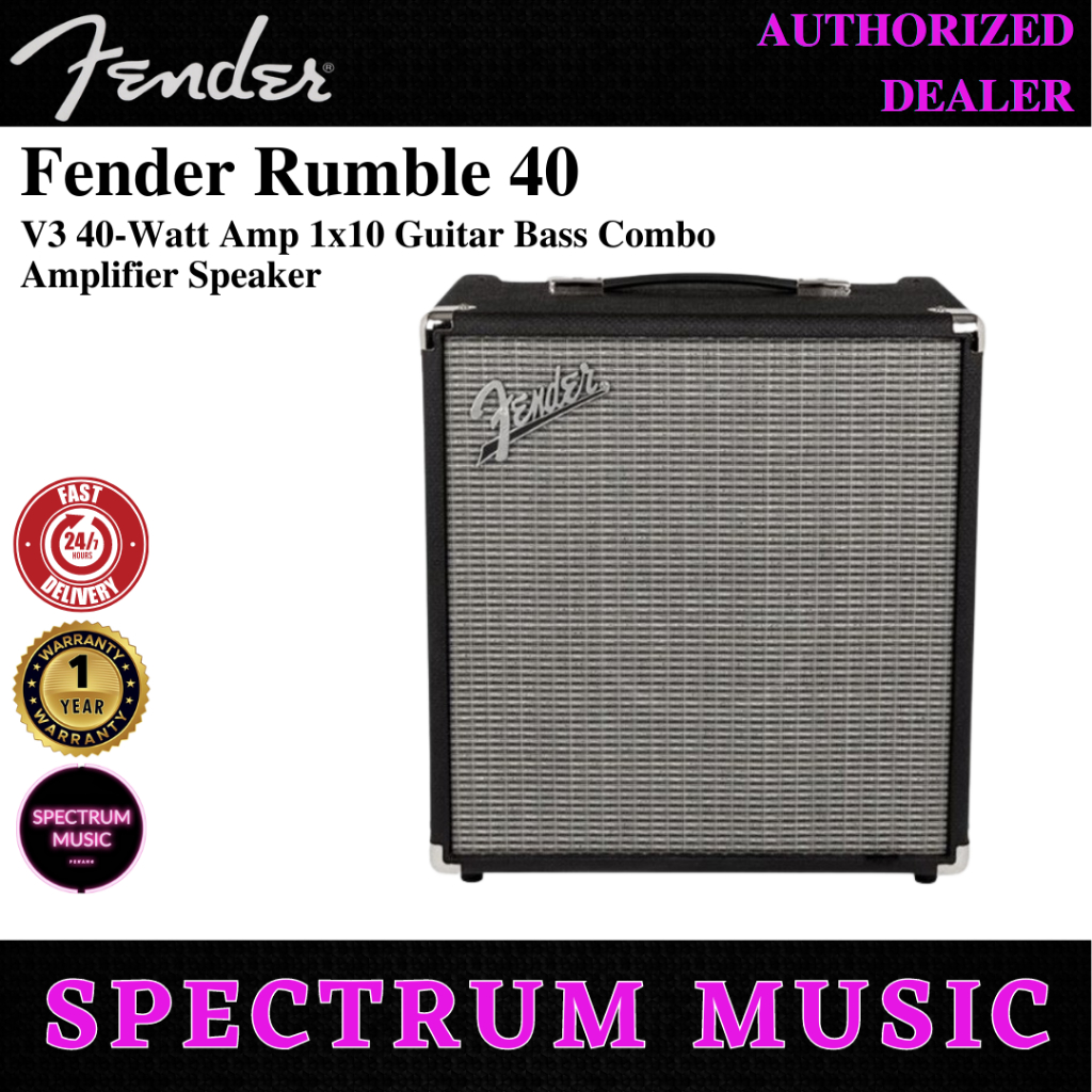 Fender Rumble 40 V3 40-Watt Amp 1x10 Guitar Bass Combo Amplifier ...