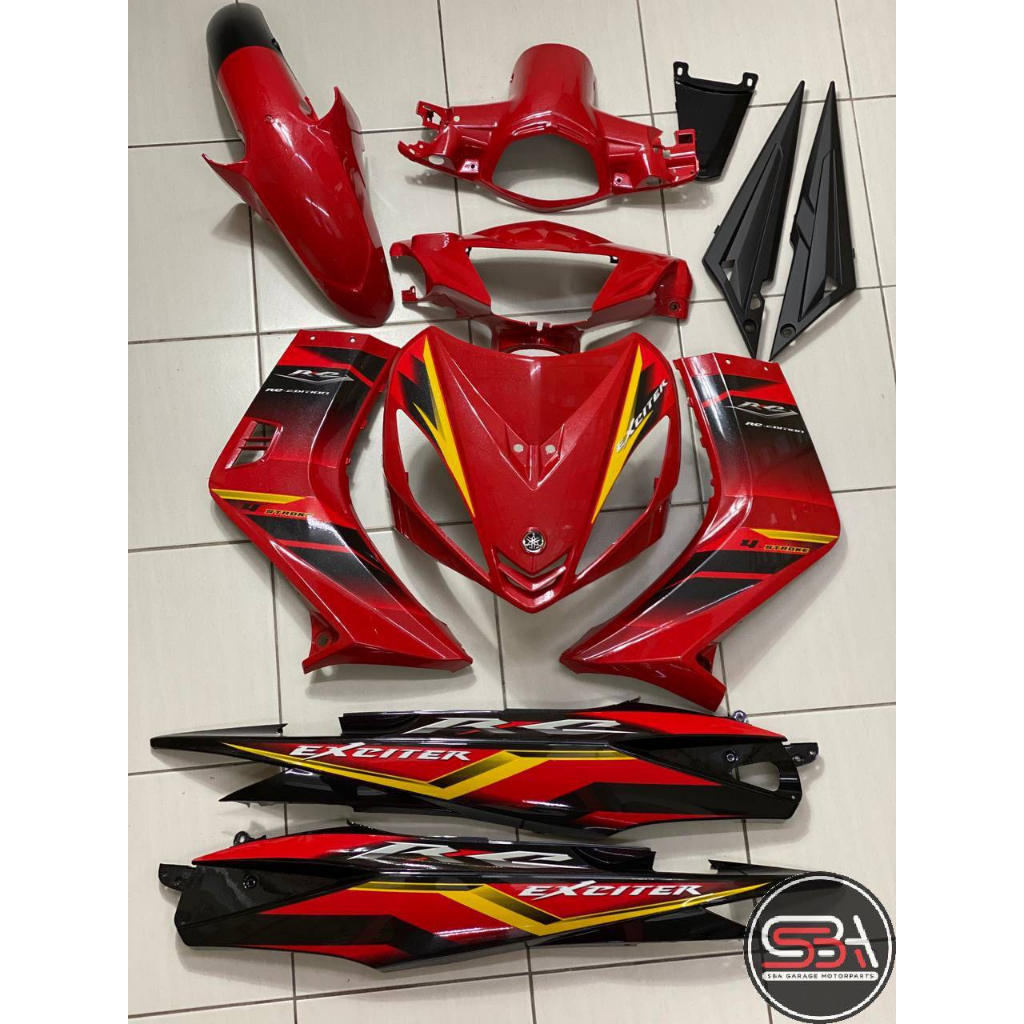 Coverset Bodyset Yamaha Lc Lc135 V1 Dr Exciter Rc Red Merah Stripe