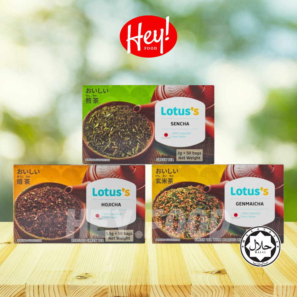 LOTUS'S Sencha/ Hojicha/ Genmaicha Green Tea / Rice Tea (1.5g x 50 bags ...