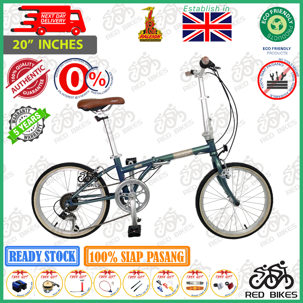 Raleigh Classic Folding Bike Bicycle 20" Inch With Shimano SIS ...