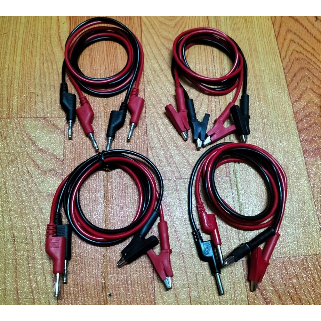 Banana Plug 4MM To 20A Crocodile Clip Test Hook Both Double Crocodile ...