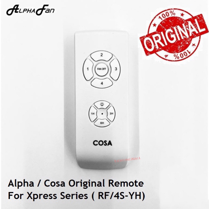 ALPHA / COSA Xpress Series 4 SPEEDS CEILING FAN ORIGINAL REMOTE CONTROL ...
