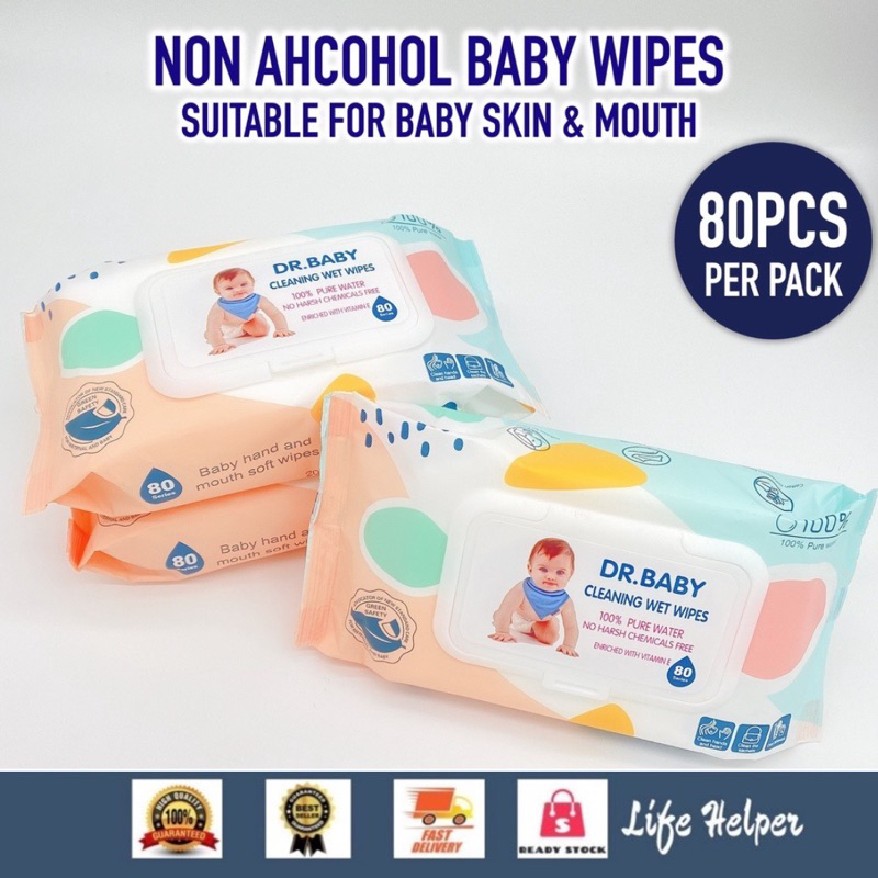 BABY WIPES / BABY WET TISSUE ANTI BACTERIAL ALCOHOL FREE WET TISSUE ...