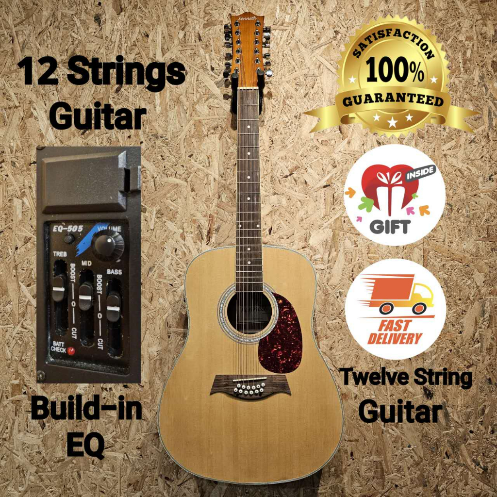 Kenneth 12 String 42" Acoustic Guitar with Neck Iron Besi Truss Rod DRW9953CEQ # Twelve Strings ...