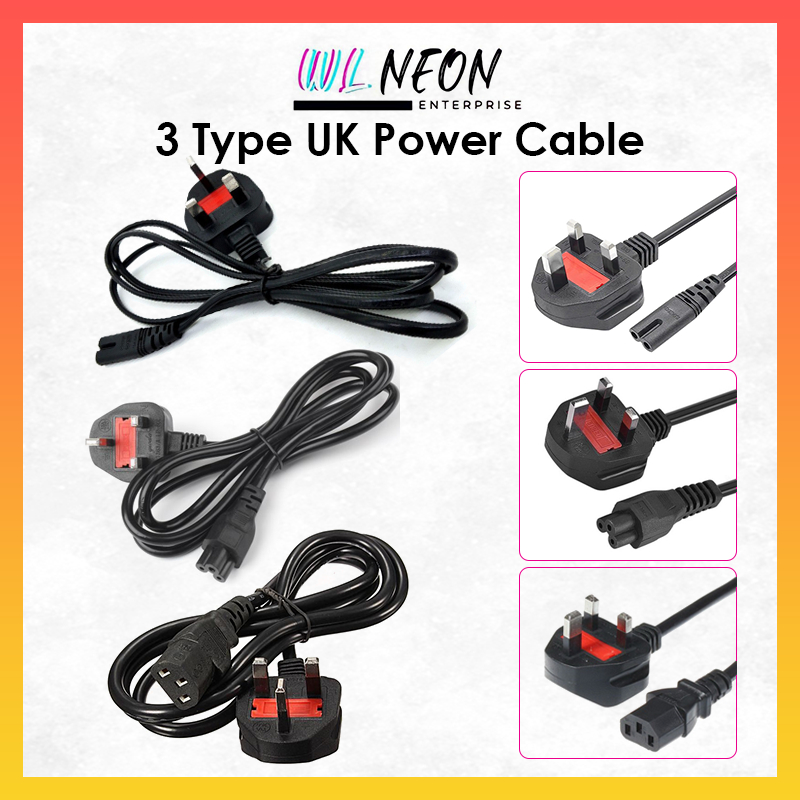 Malaysia UK Plug 13A 1.5M 3 Type 2Pin 3Pin CloverLeaf 3Pin Power Cable ...
