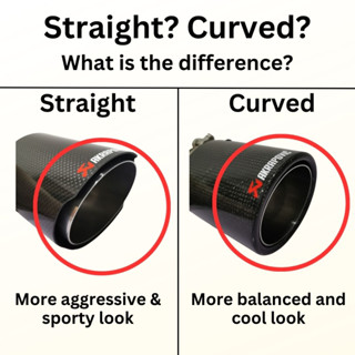 [OZIO] AK Carbon Fiber Design Reflective Matte Straight Curved Exhaust ...