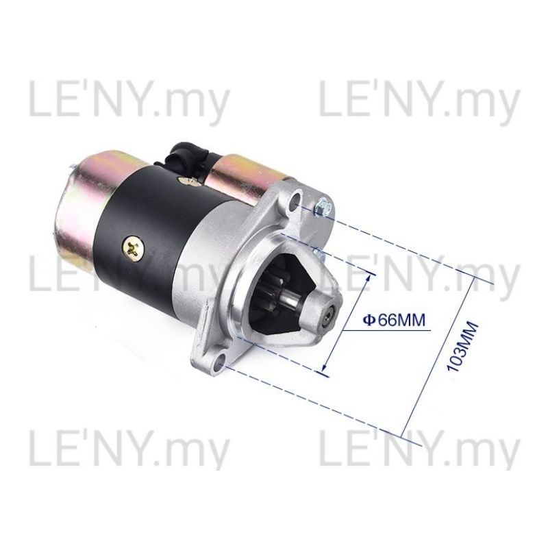 YANMAR L100 L186F 186FA KDE6500 KDE6500T STARTER MOTOR COMPLETE ...
