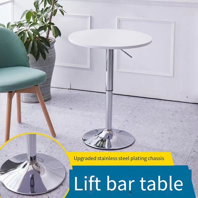 70-90cm White Height Adjustable Table Home House Office Round Meja Bar ...
