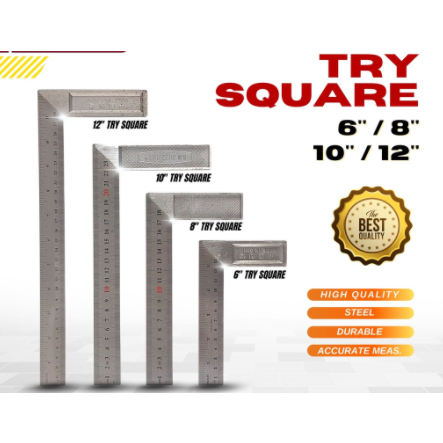 🌸READYSTOK🌸 PEMBARIS BESI SESIKU L LARAS UKUR MUDAH Try Square Steel ...