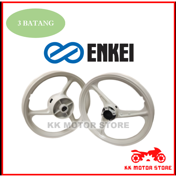 (ENKEI !!!) 3 BATANG ENKEI SPORT RIM LC135 5S Y125Z WHITE PUTIH ( SIAP BEARING BUSH ) | Shopee ...