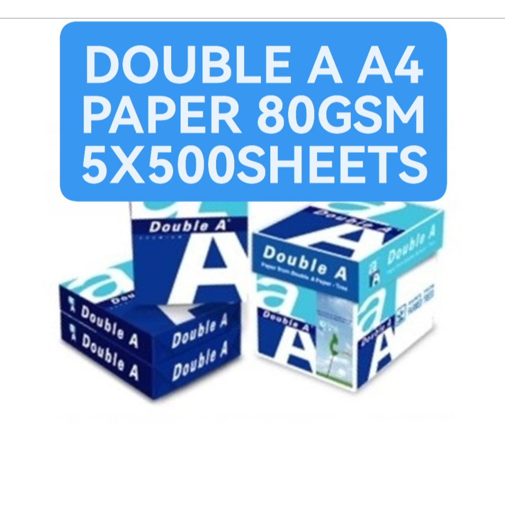 (READY STOCK) DOUBLE A 500 SHEETS 80 GSM A4 PAPER 1 CARTON BOX 5 REAM ...