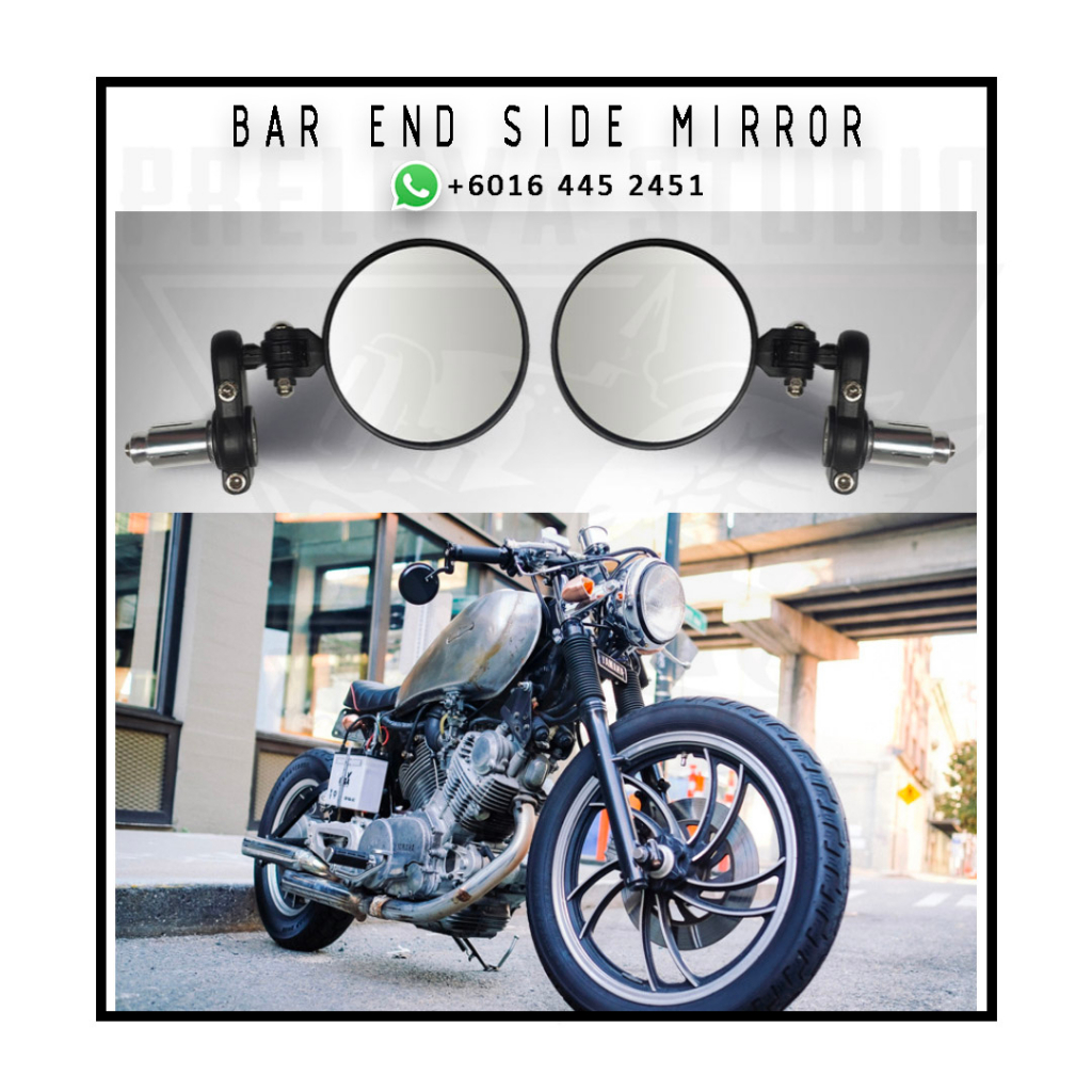 ( READY STOCK ) Foldable Bar End Side Mirror Adjustable Rearview Custom ...