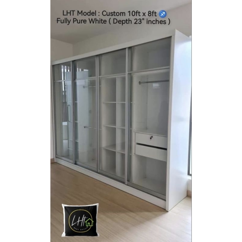 LHT Model : Full Melamine Custom 12ft x 8ft ♐ 10ft x 8ft ♐Fully Pure White ( Depth 24" inches ...
