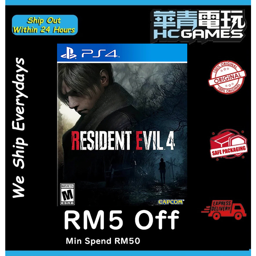 PS4 / PS5 Resident Evil 4 Remake (English-Disc-New Seal) 生化危机 4 重制 ...