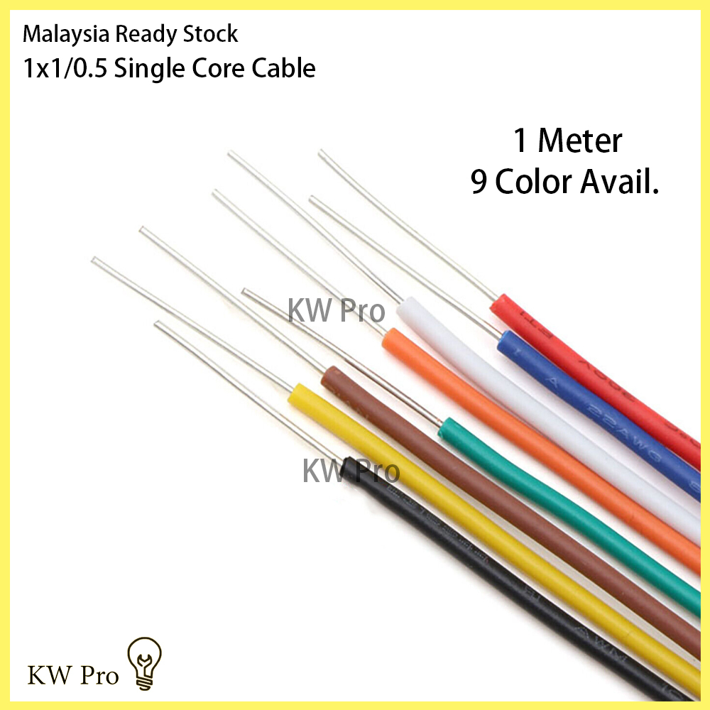 1 Meter Single Core Single Strand Signal Wire 1/0.5mm Single Core Wire | Shopee Malaysia