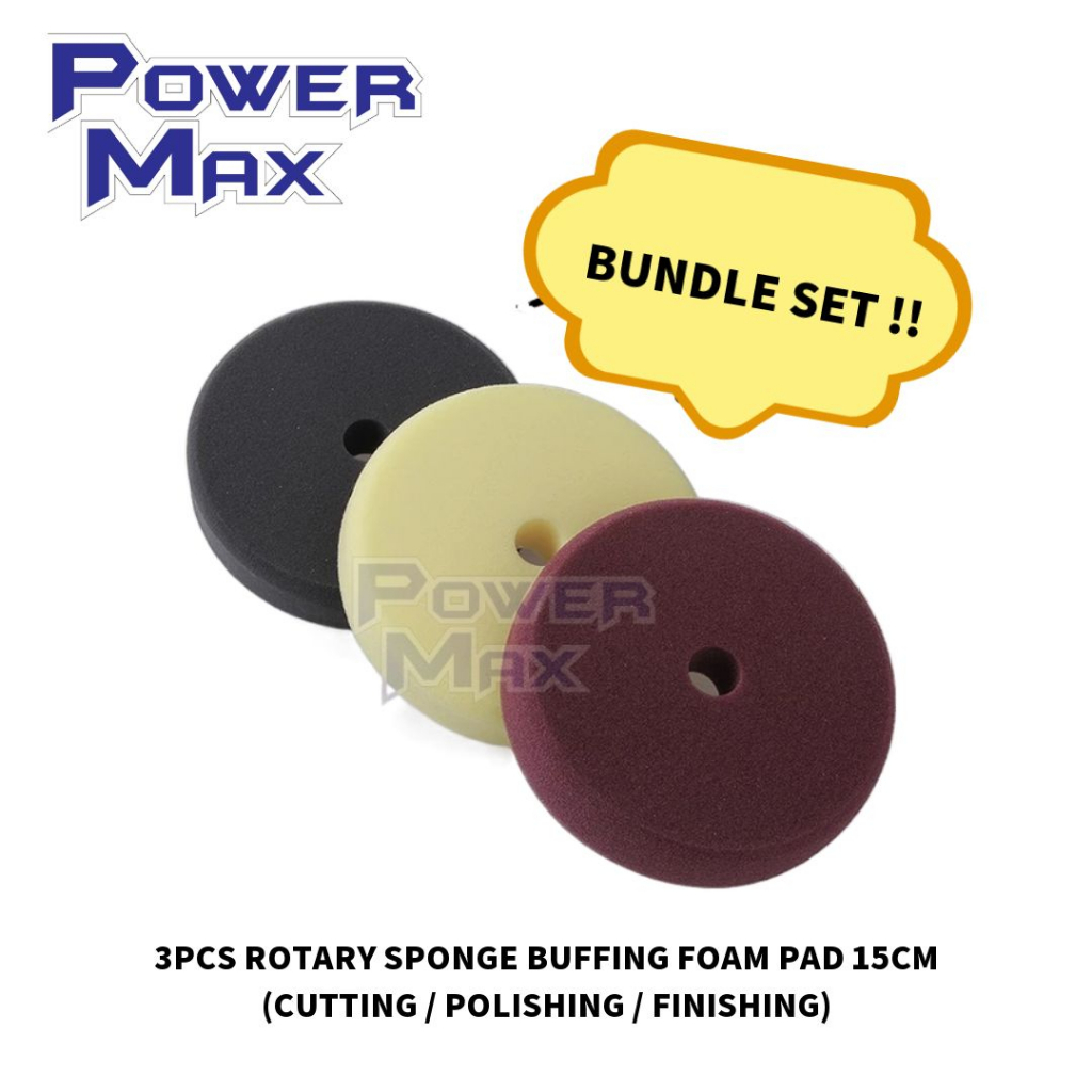 3PCS CARGO ROTARY SPONGE BUFFING FOAM PAD 5INCH / 15CM (CUTTING ...