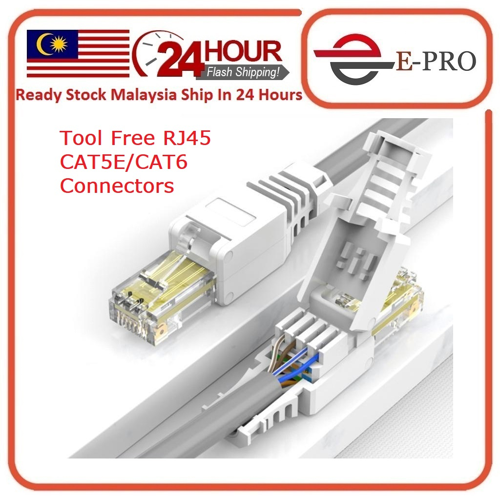 CAT5E/CAT6 RJ45 Connectors Punch Down Type Ethernet Cable Male Plugs ...