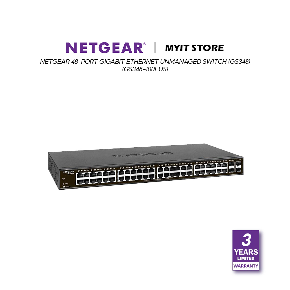 NETGEAR 48-Port Gigabit Ethernet Unmanaged Switch (GS348) - (GS348 ...