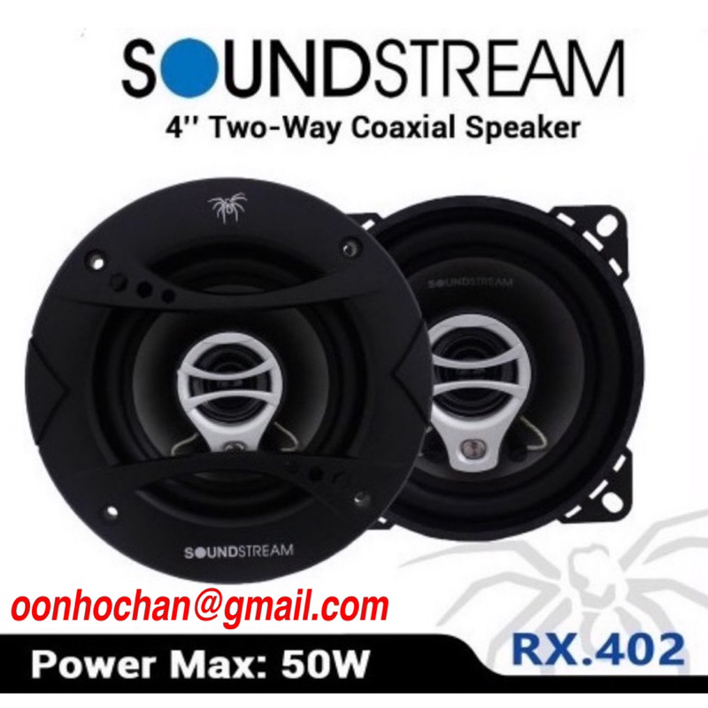 SOUNDSTREAM RX.402 4” 2-WAY COAXIAL SPEAKER 50W PEAK (25W RMS POWER ...