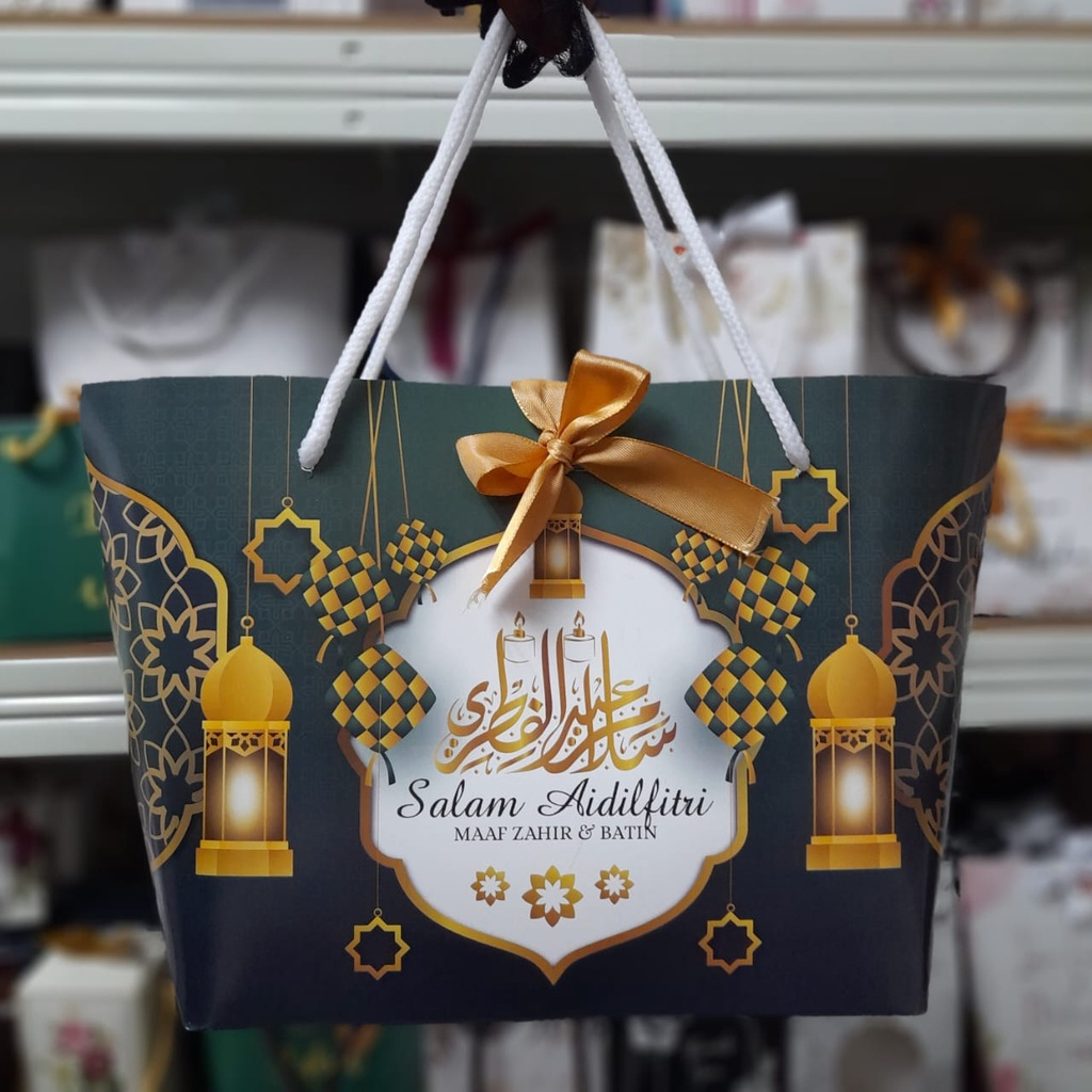 1 PCS HARI RAYA Handbag Ribbon RAYA Doorgift Murah, Printed Thank You ...