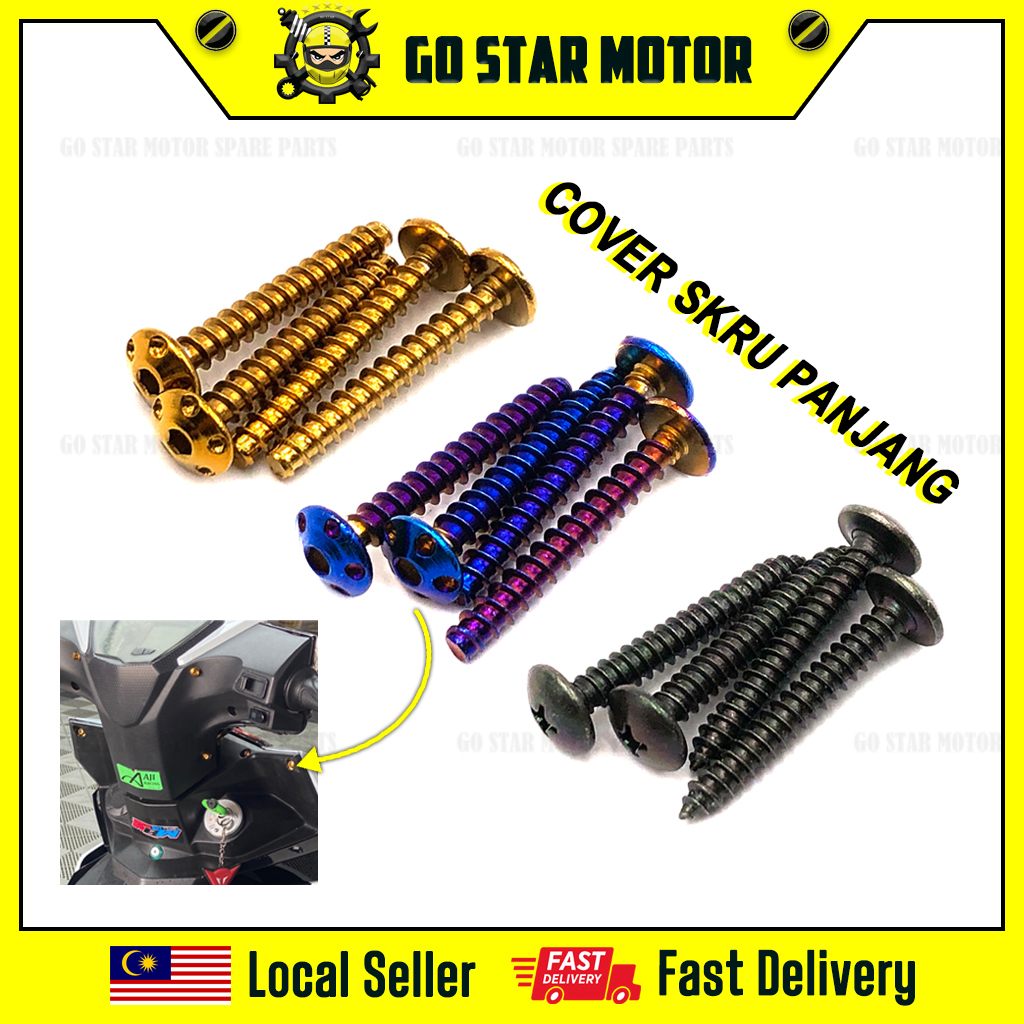 M5 35MM Gold Titanium Screw Skru Panjang Cover Set Bolt Basket Bakul ...