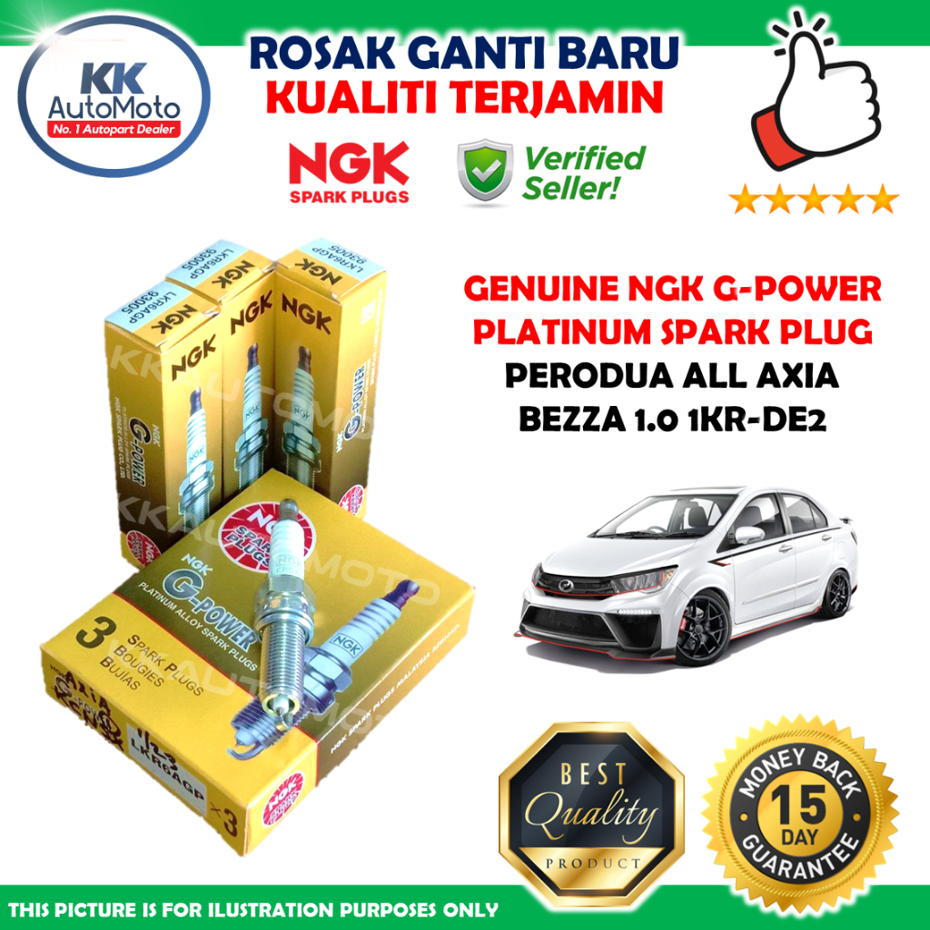 3 Biji Perodua All Axia G Advance Bezza 1.0 1KR-DE2 Genuine NGK Japan ...