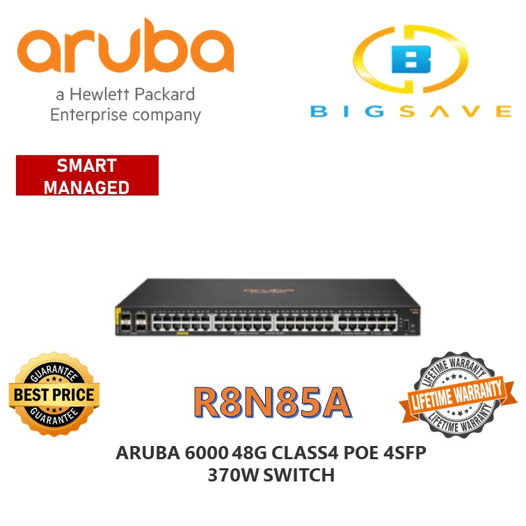 ARUBA 6000 48G CLASS4 POE 4SFP 370W SWITCH (R8N85A) | Shopee Malaysia