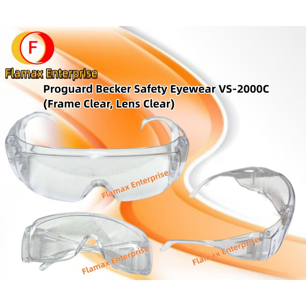 Proguard Becker Safety Eyewear VS-2000C (Frame Clear, Lens Clear ...