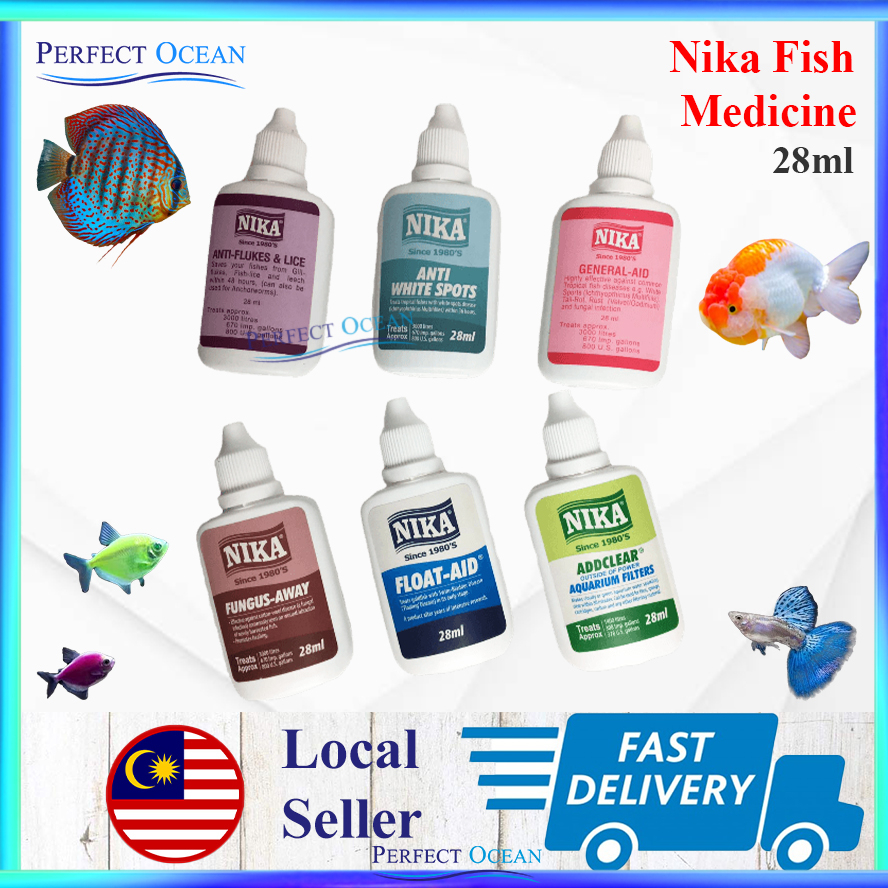 Nika Fish Cure Aquarium Care Tank Treatment White Spot Ikan Sakit ...