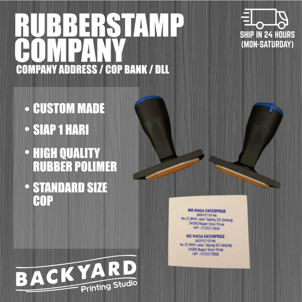 Custom Made Normal Rubber Stamp Chop Getah ( Company Chop, Address Chop ...