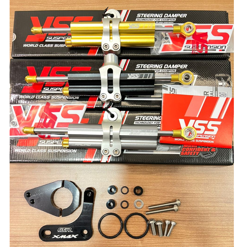 XMAX ORIGINAL YSS STEERING DAMPER STROKE 75MM XMAX FULL SET BRACKET PNP ...