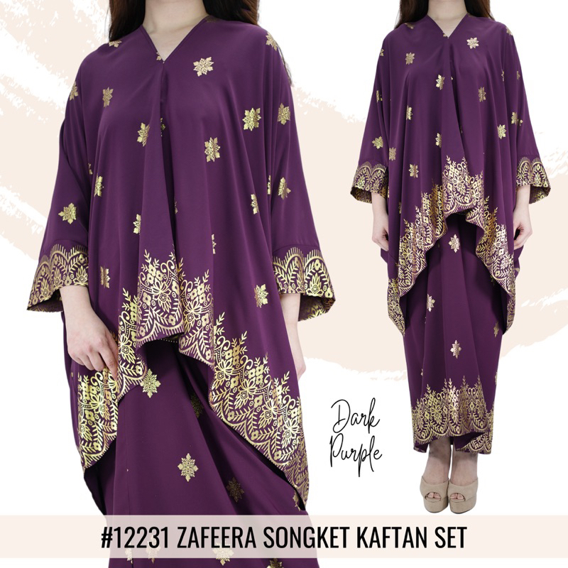 ZAFEERA SONGKET KAFTAN SET BAJU RAYA KURUNG BRIDESMAID NIKAH READY ...