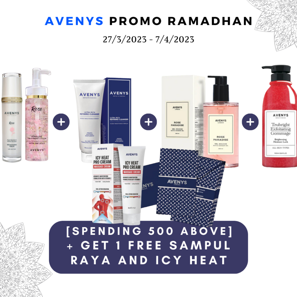 AVENYS PROMO 1 SET ROSE + CLEANSER + SHOWER GEL + GOMMAGE ( FREE 2 ...