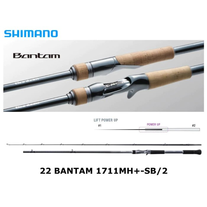 22 SHIMANO fishing rod BANTAM 1711MH+-SB/2 2 Piece Baitcasting Fishing ...