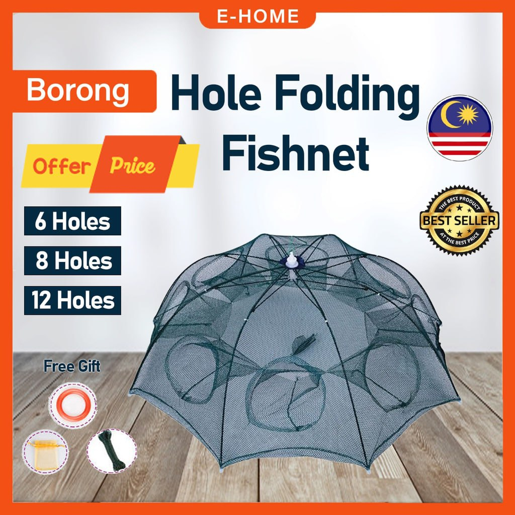 Fishing Net Trap Net Shrimp Fish Cage Nylon Automatic Foldable Catch ...
