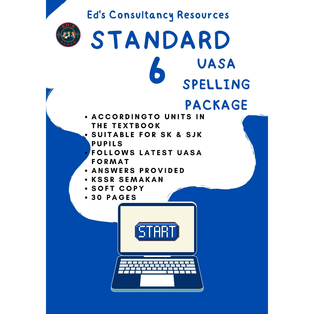 UASA Standard 6 -PART 5 SPELLING WORKSHEETS (UNIT 1 TO 10) | Shopee ...