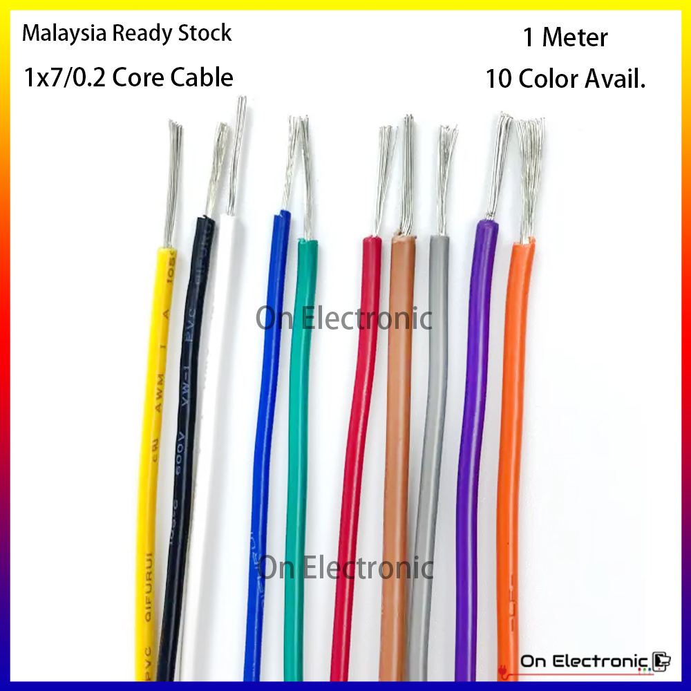 1 Meter 7/0.2mm Core Flexible Cable Signal Wire 7/0.2mm Core Copper ...