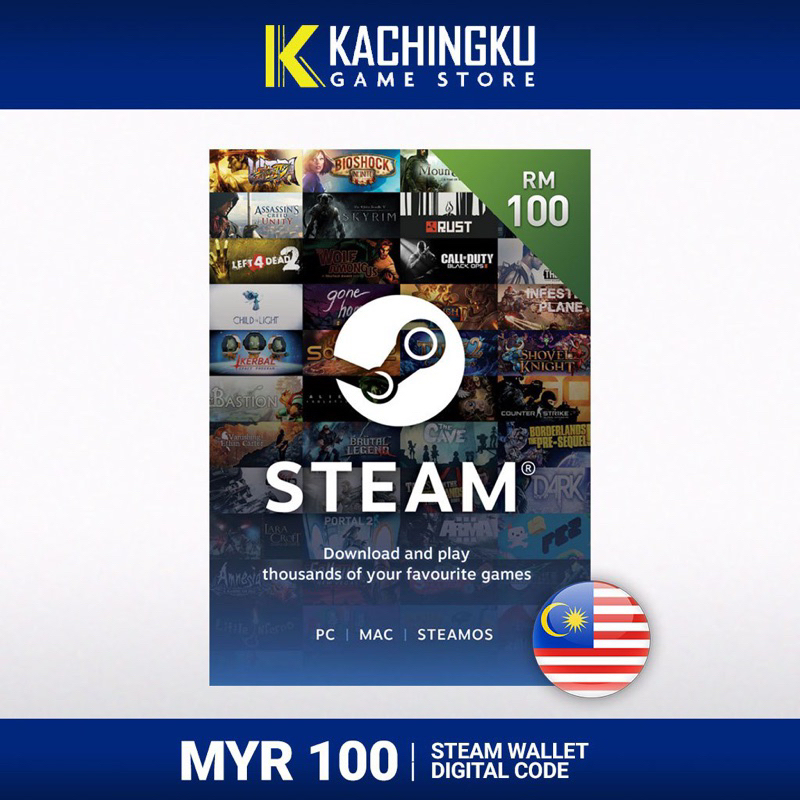 Steam Wallet Code (MALAYSIA / MY) - RM100 | Shopee Malaysia